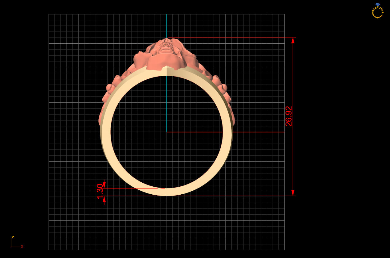 Skull Man Ring - 3D Model by ZaraHM