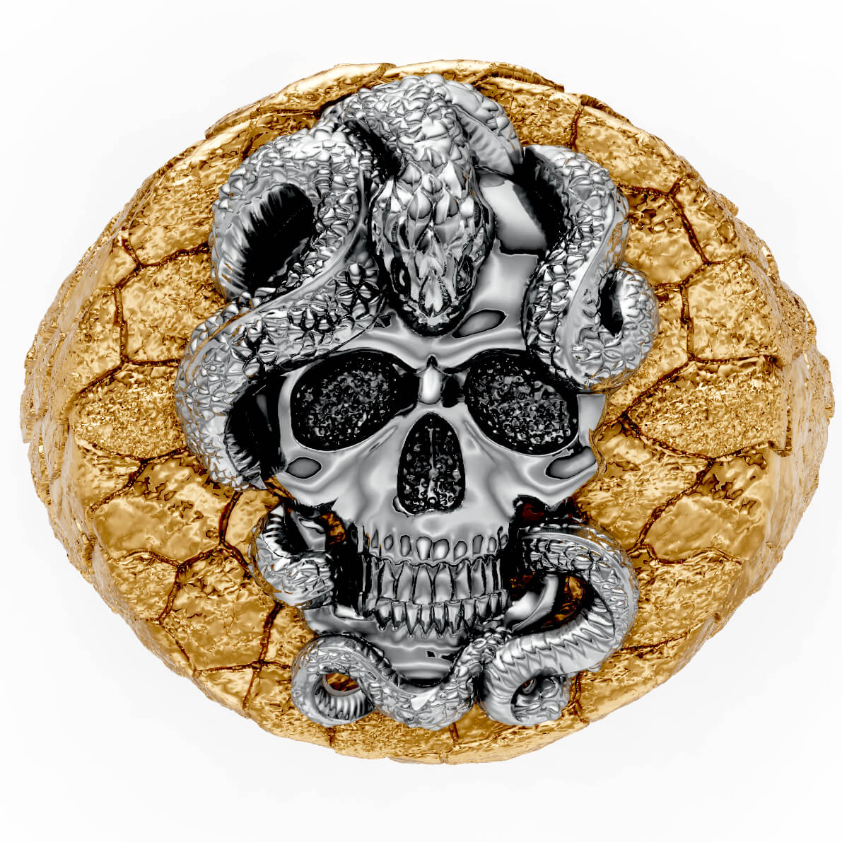 SKULL SNAKE ROCK RING - 3D Model by ZaraHM