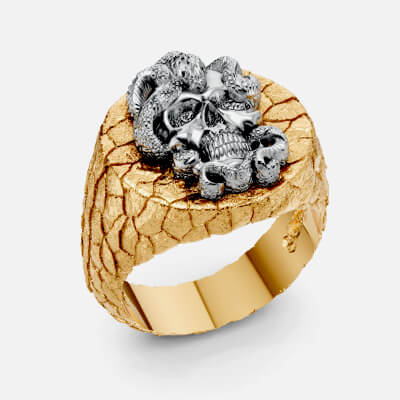 SKULL SNAKE ROCK RING - 3D Model by ZaraHM