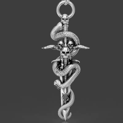 Skull Snake Key Holder - 3D Model by ZaraHM