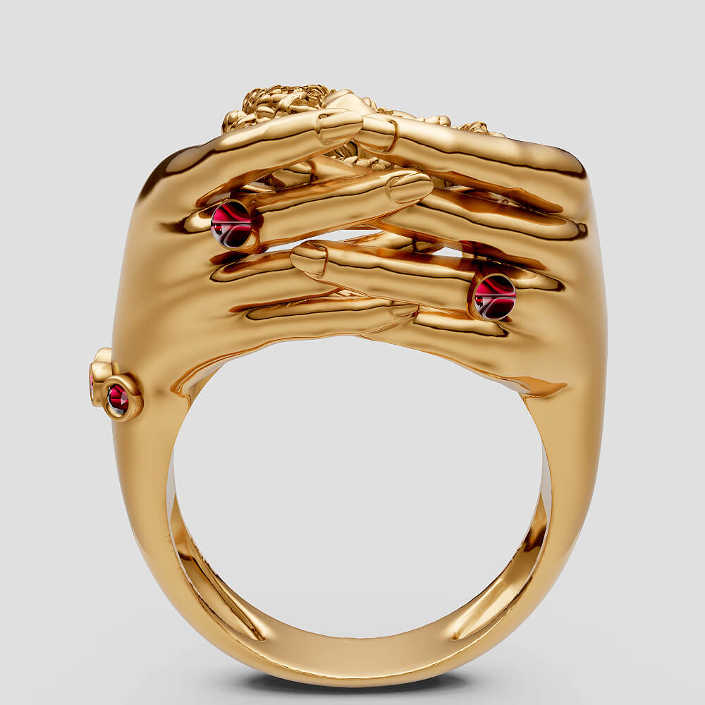 Snake Medusa Hands Ring - 3D Model by ZaraHM