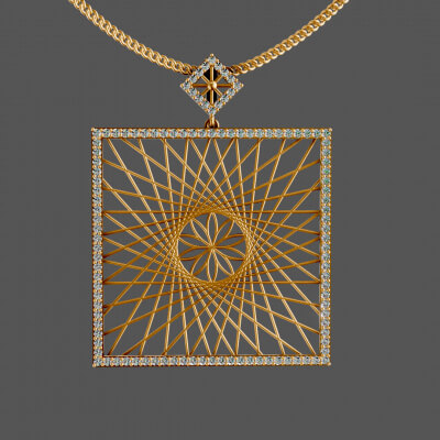 Square Ultra Pendant - 3D Model by ZaraHM