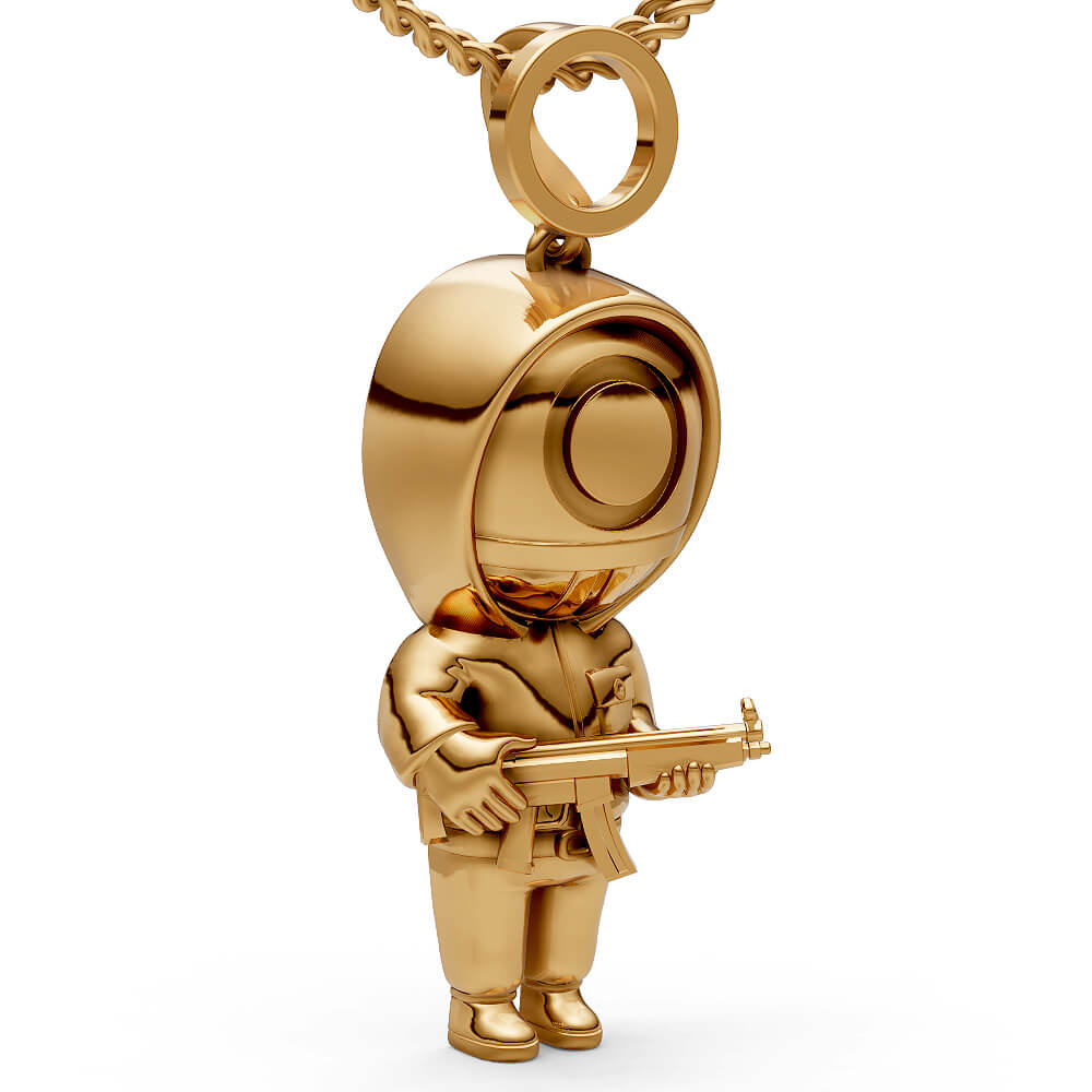 Squid Game Circle Pink Soldier Pendant - 3D Model by ZaraHM