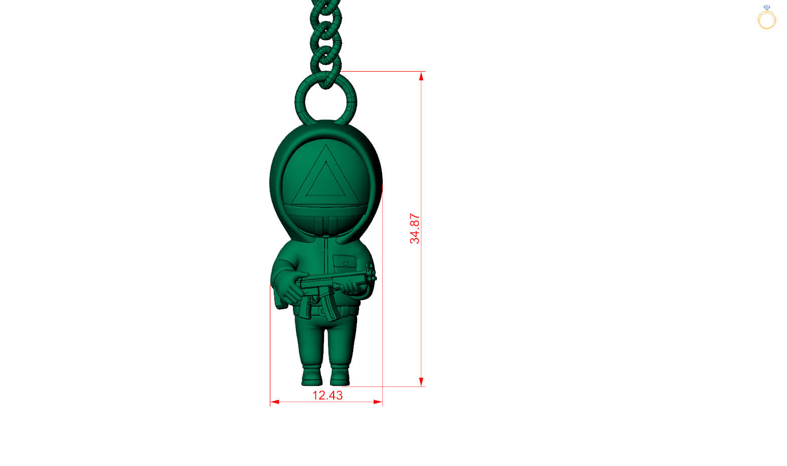 Squid Game Triangle Pink Soldier Key Holder - 3D Model by ZaraHM