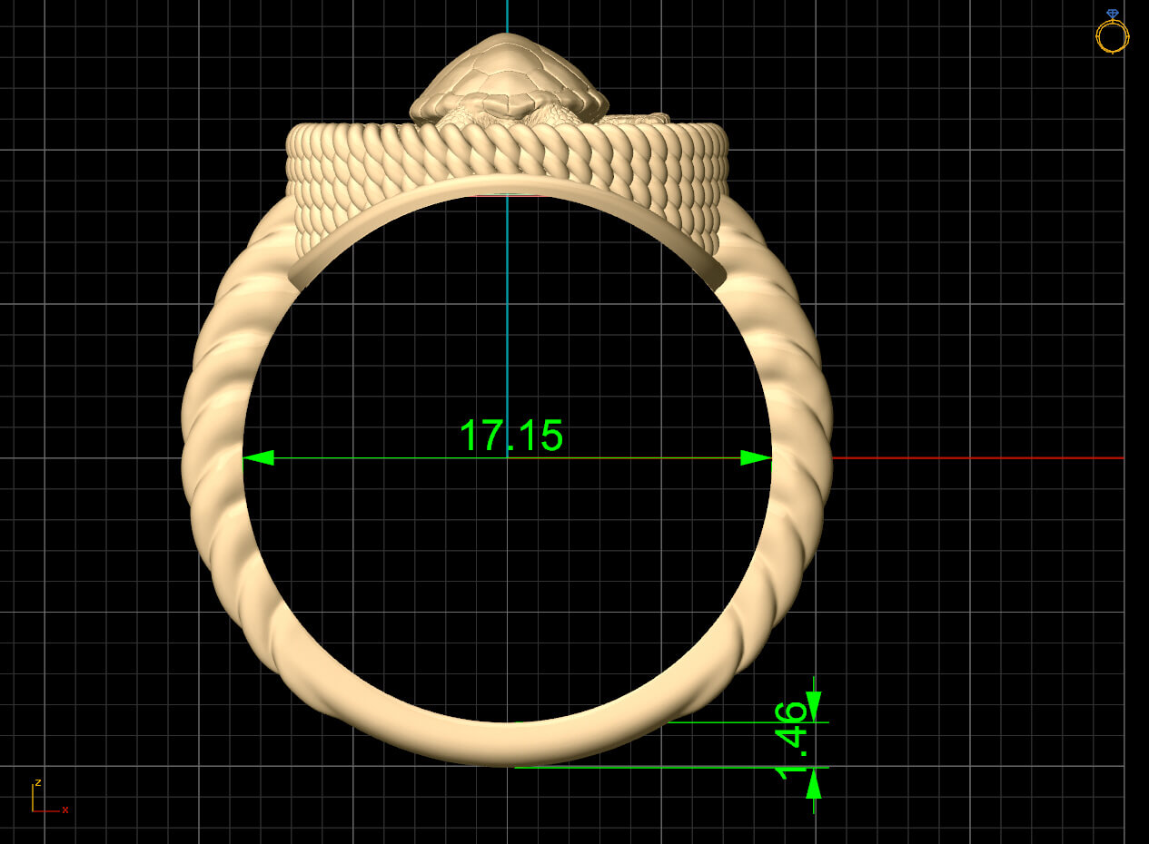 Turtle Lux Ring - 3D Model by ZaraHM
