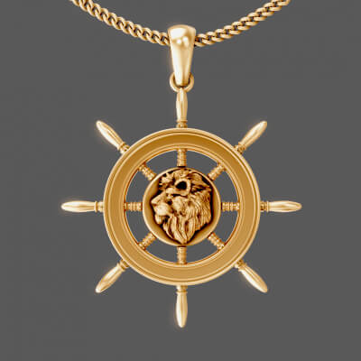 Wheel Lion Pendant - 3D Model by ZaraHM