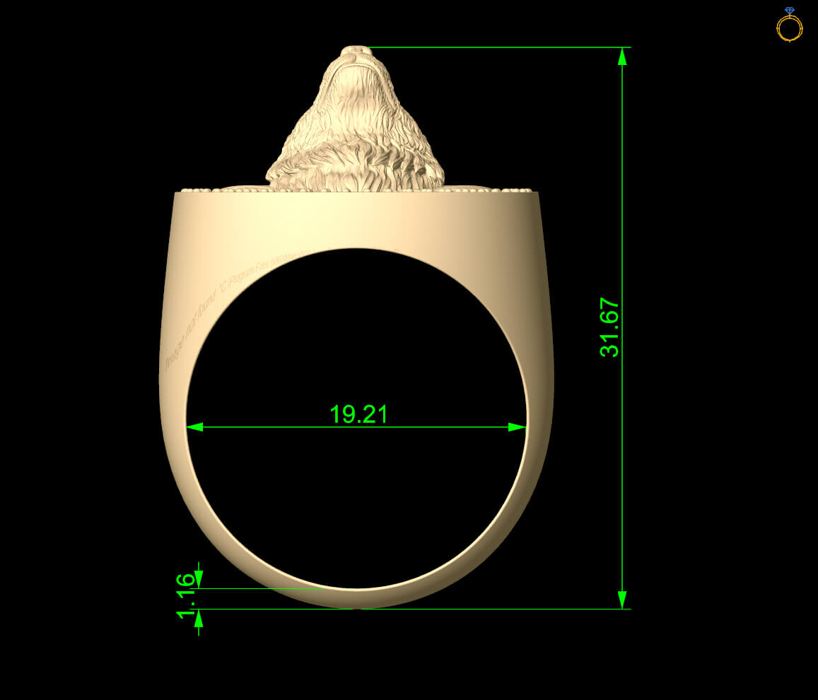 Wolf Man Ring - 3D Model by ZaraHM