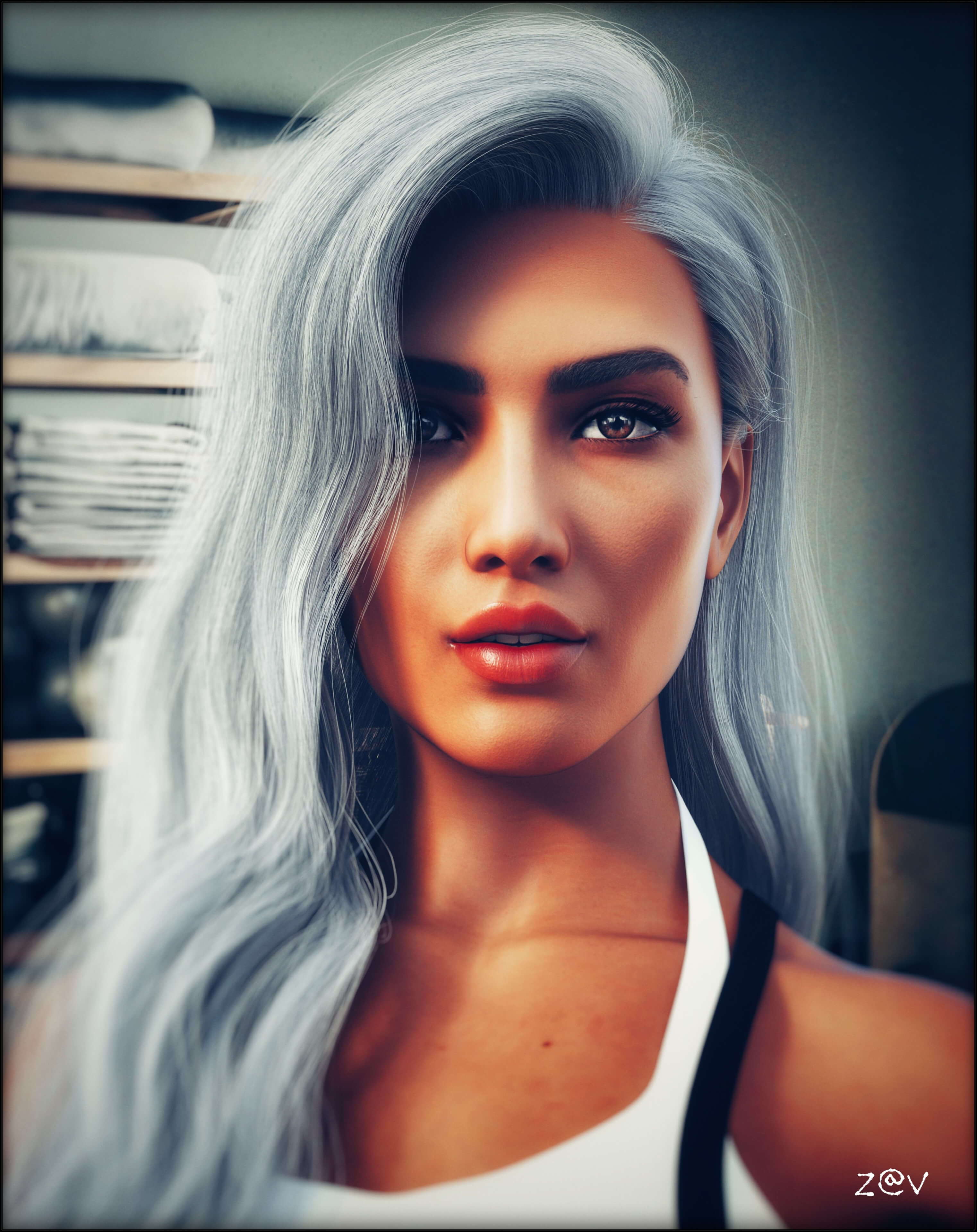 Amanda 2.0 3D Render, Digital Art by Zavciu