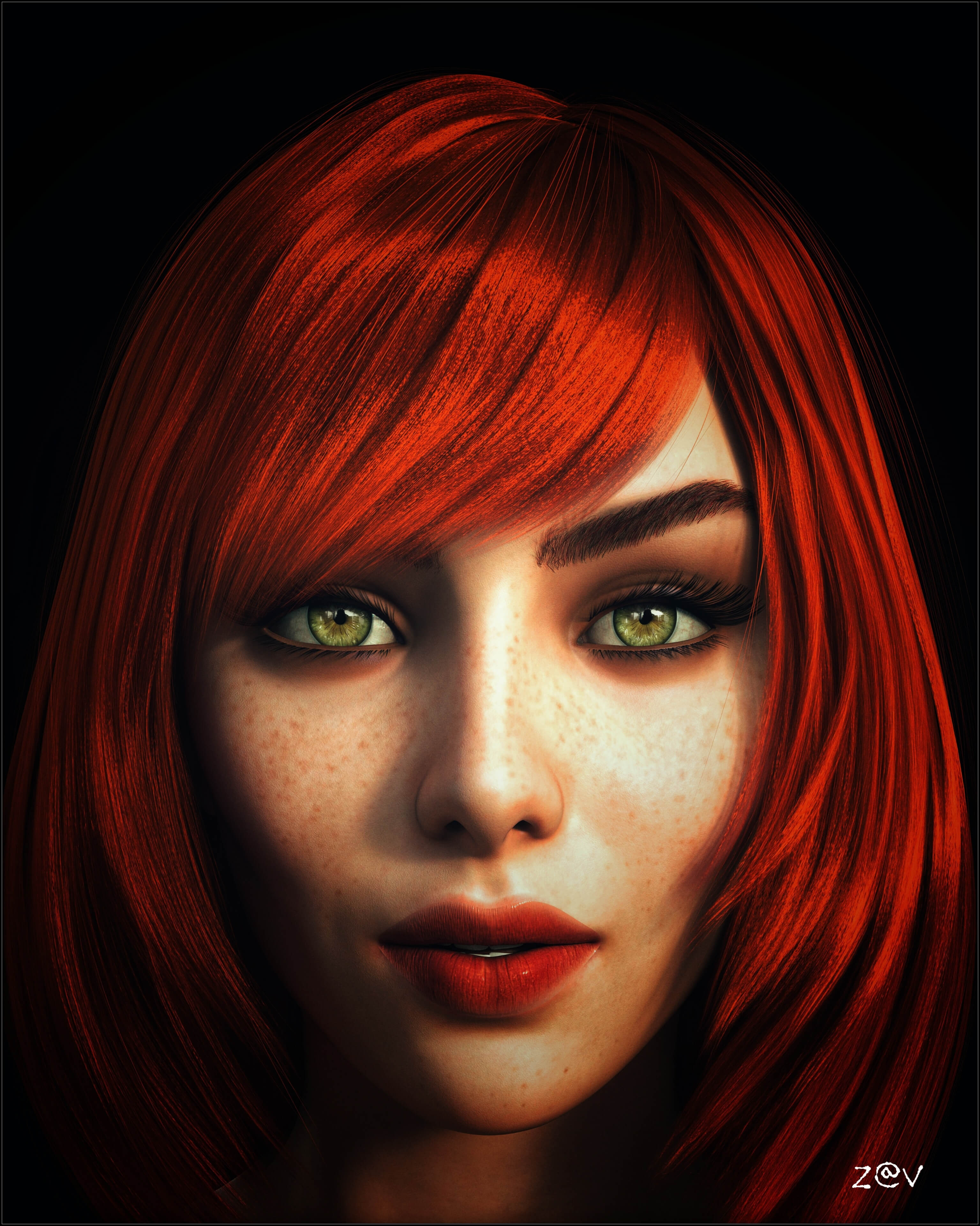 Barbara 3D Render, Digital Art by Zavciu