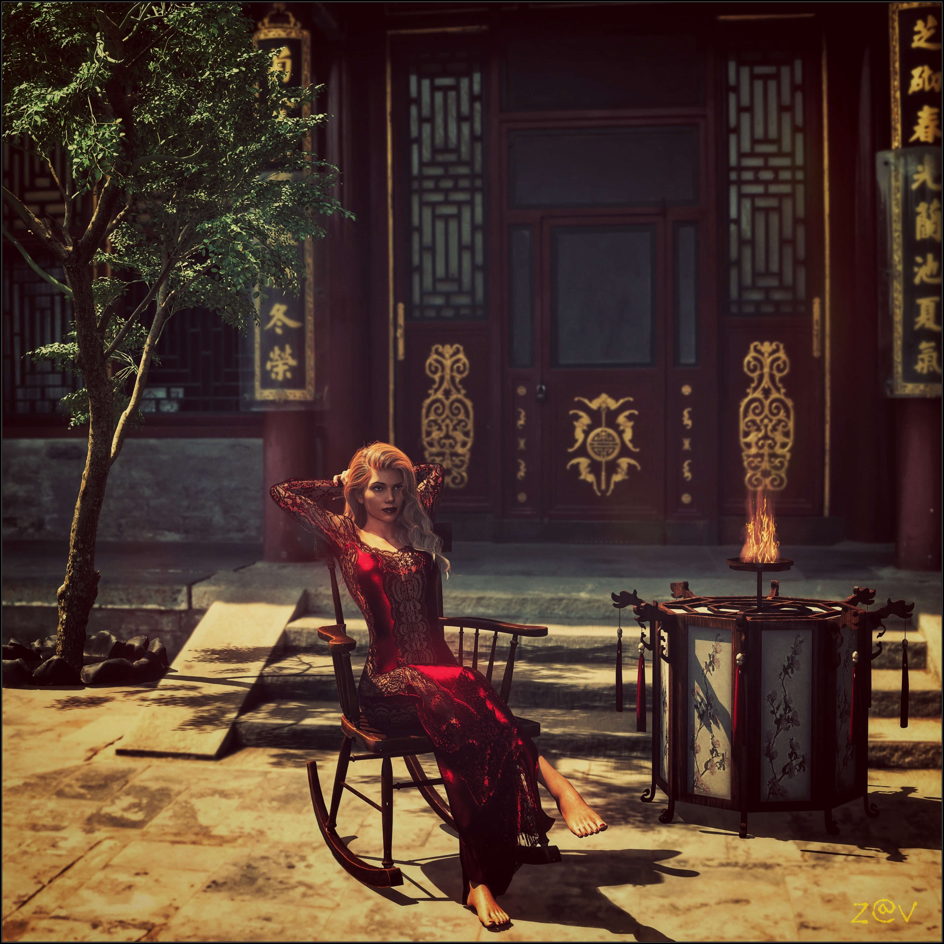 Contemplation 3D Render, Digital Art by Zavciu