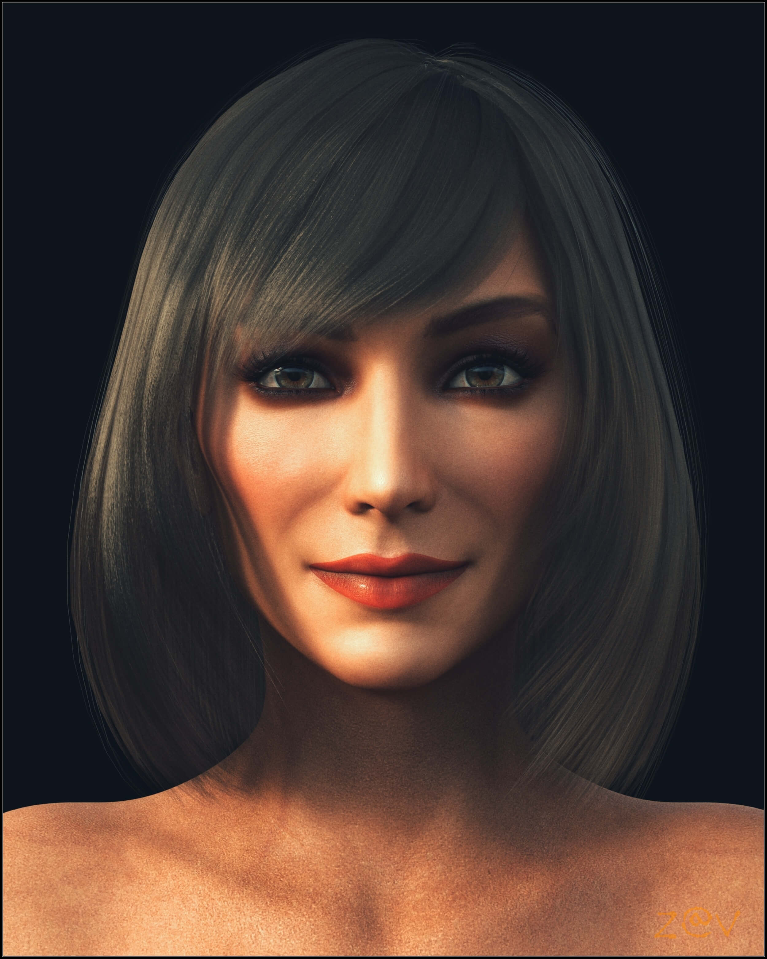 Katherine 3D Render, Digital Art by Zavciu