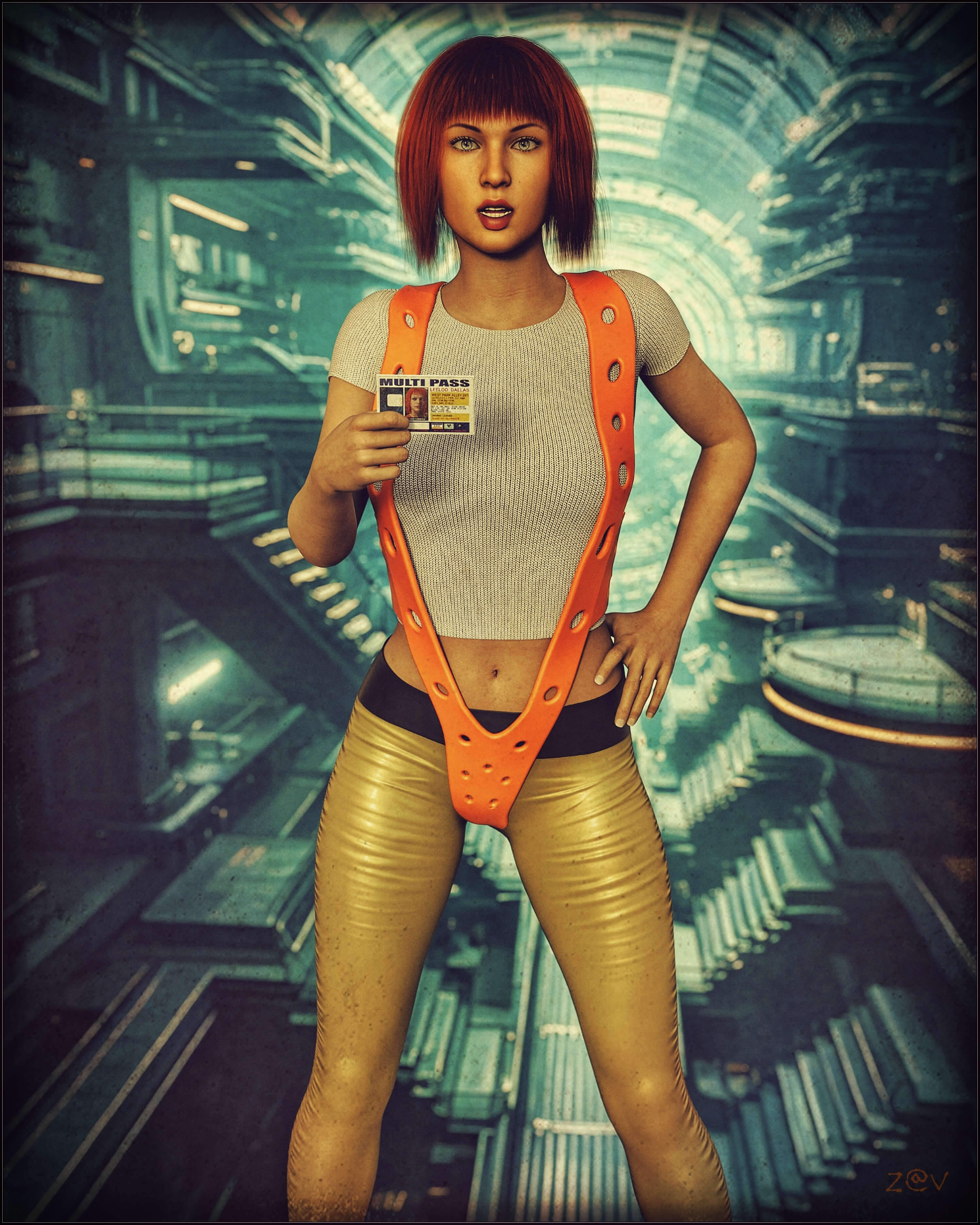 Leeloo Dallas multi pass 3D Render, Digital Art by Zavciu