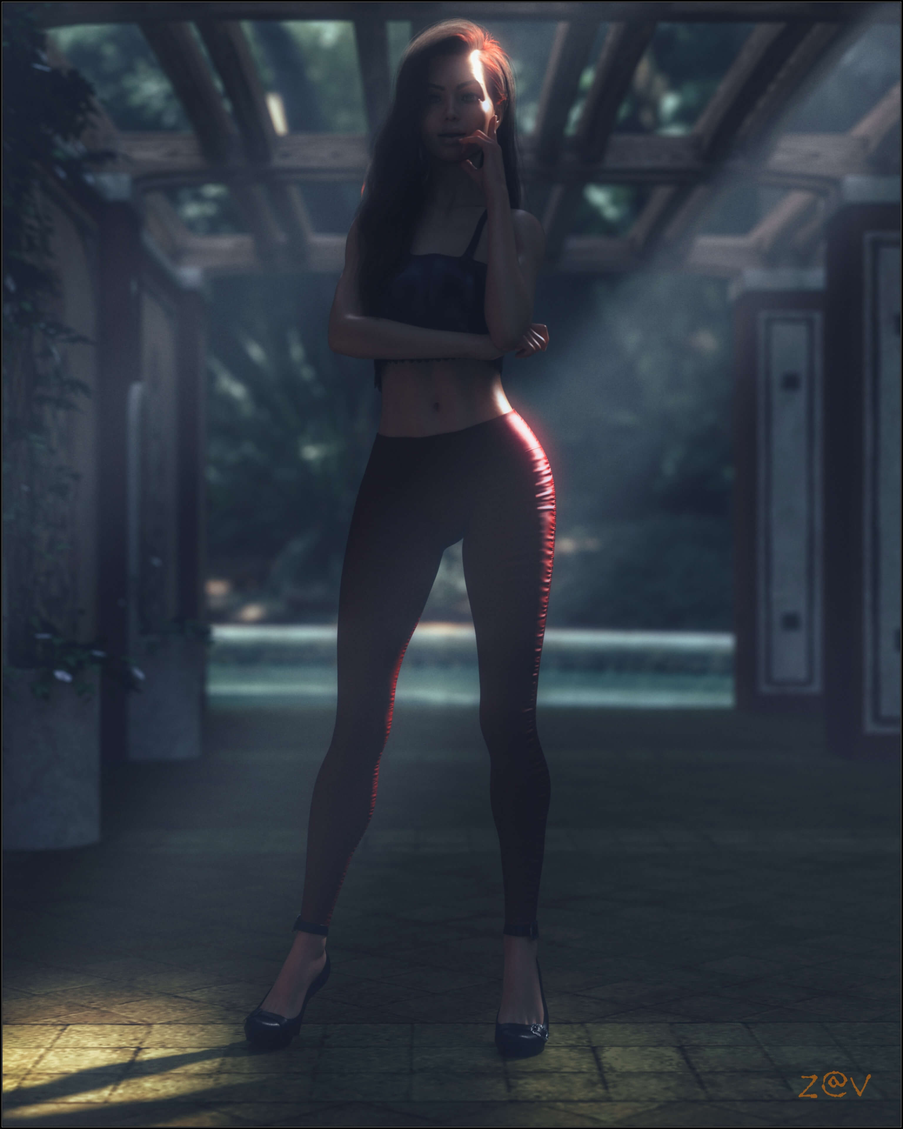 Light Ray 3D Render, Digital Art by Zavciu