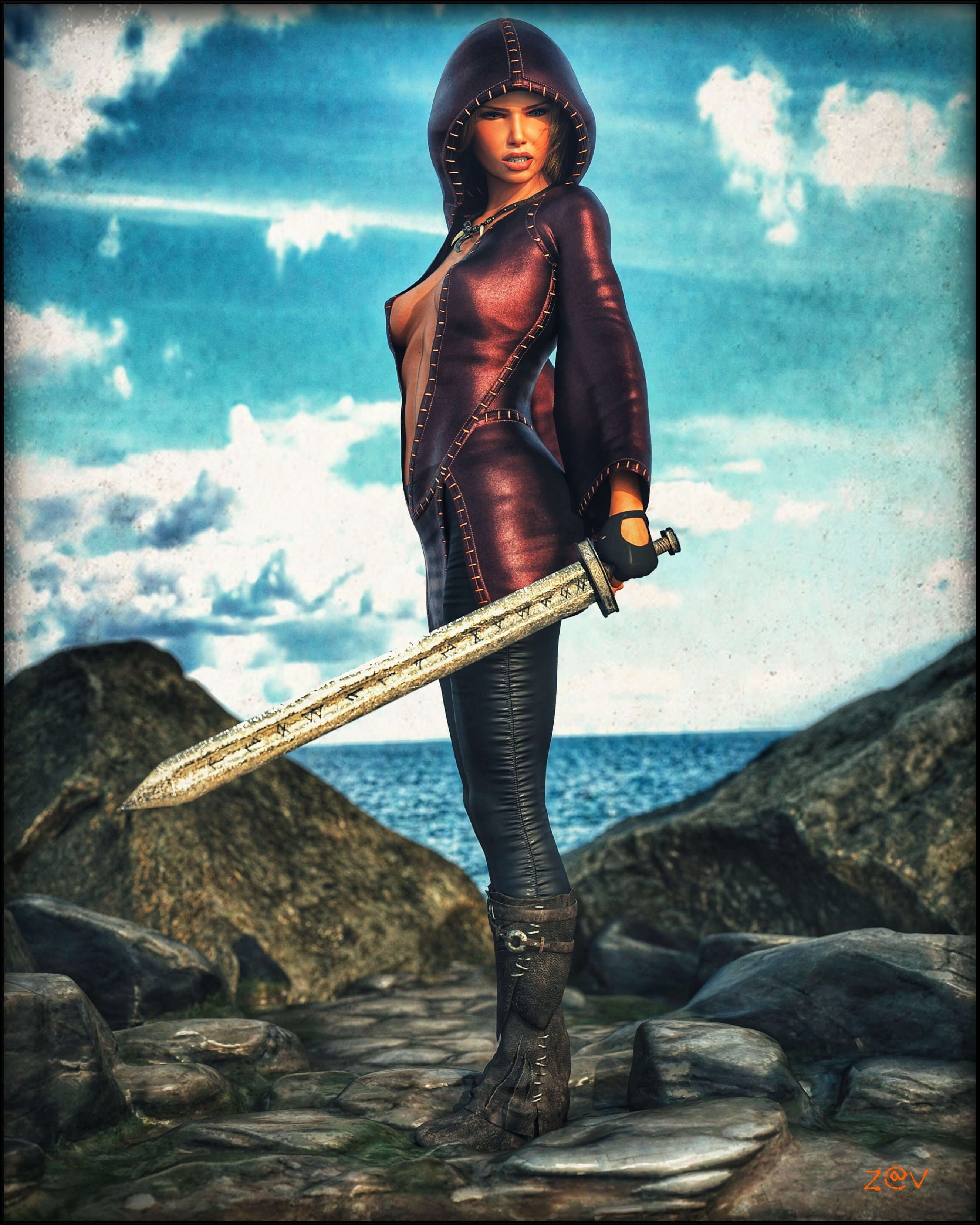 Mighty Warrior 3D Render, Digital Art by Zavciu