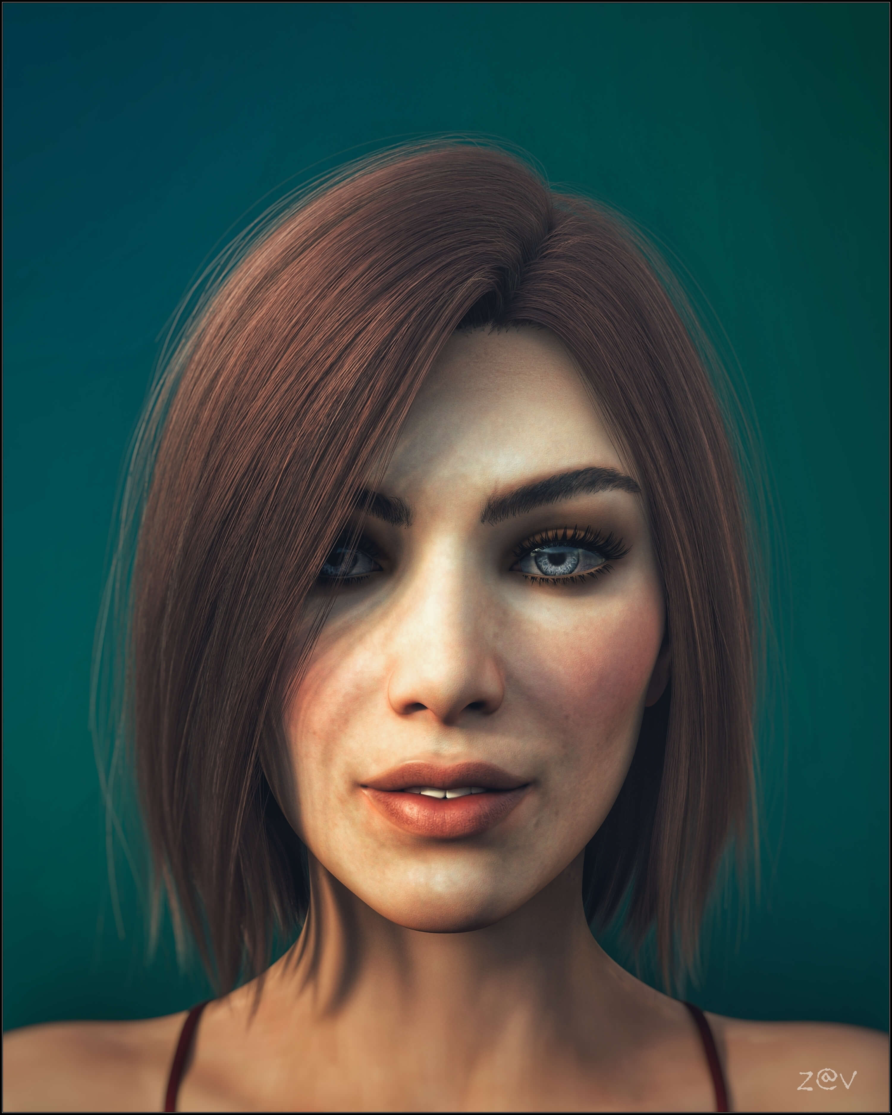 Sonia 3D Render, Digital Art by Zavciu