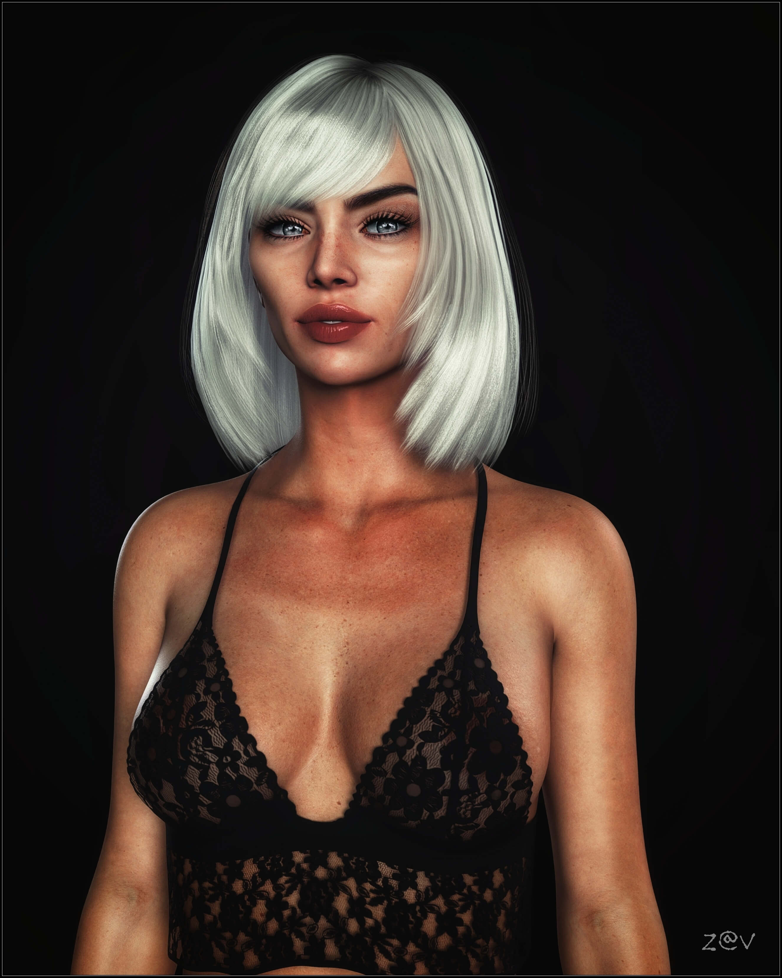 Sophie 3D Render, Digital Art by Zavciu
