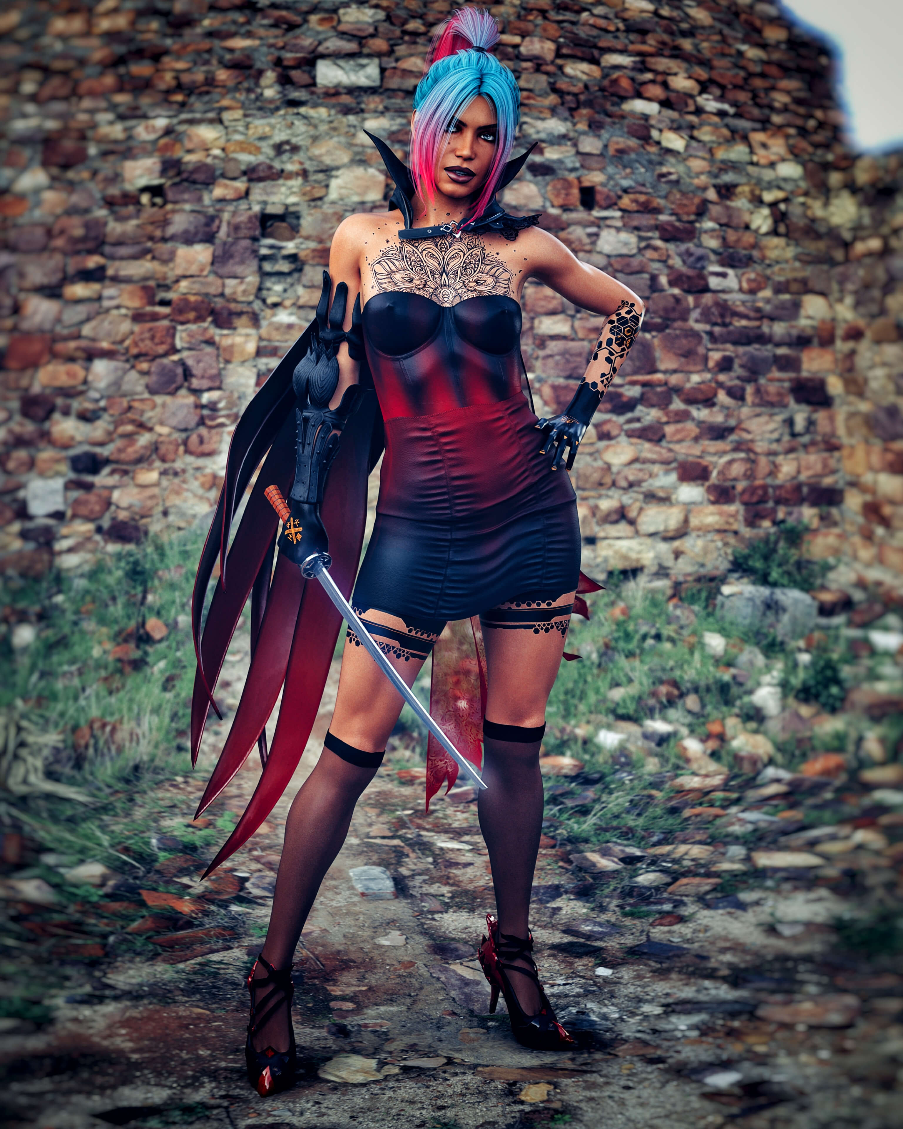 Warrior Princess 3D Render, Digital Art by Zavciu