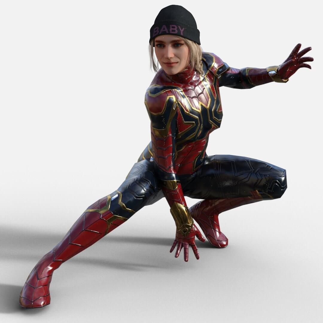 Female Spiderman and SpiderGwen Poses Spiderverse Pose Set - Daz ...