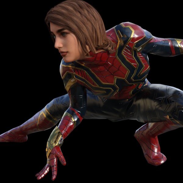 Spidergwen on a wall 3D Render | RenderHub Gallery