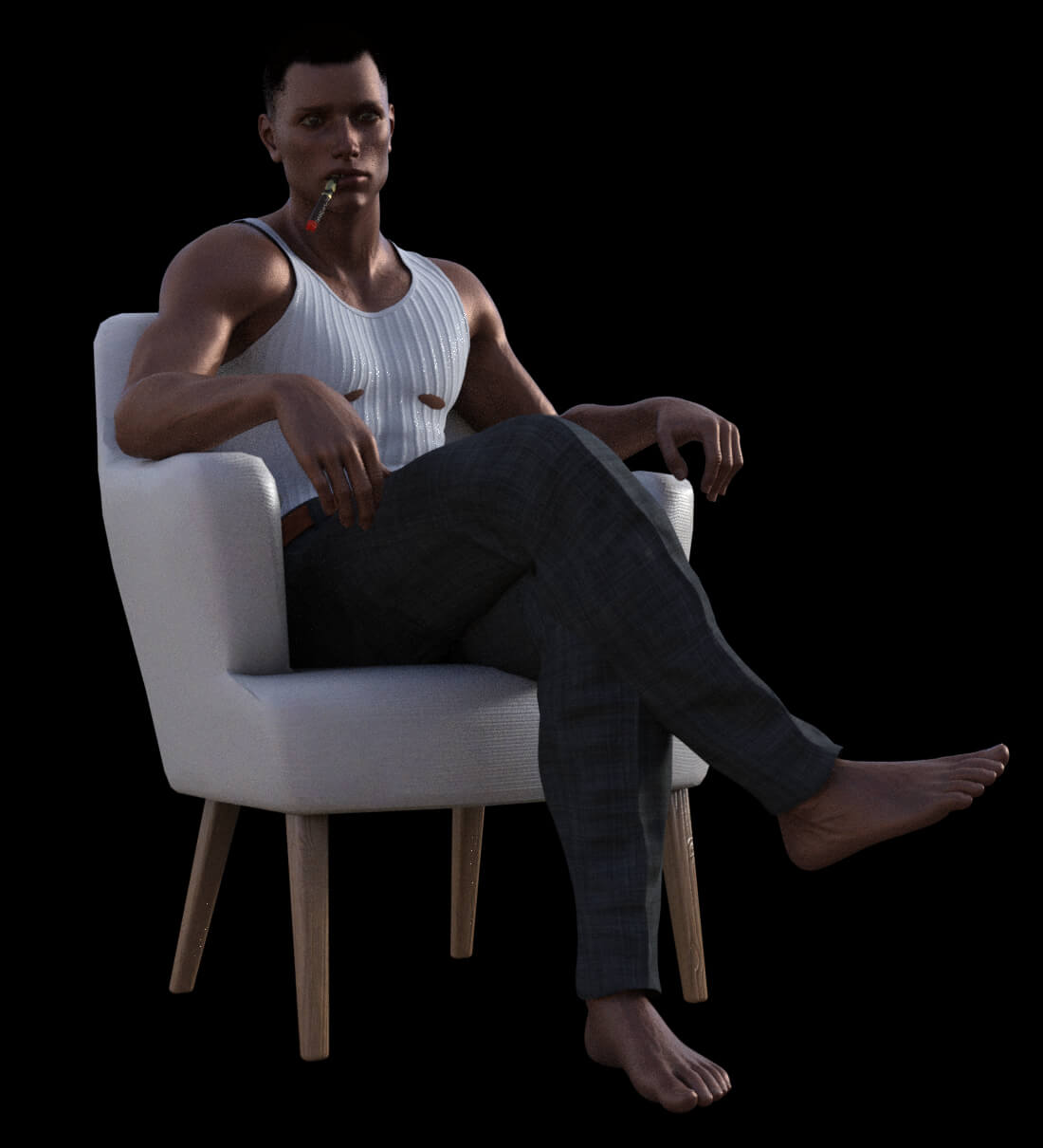 Sitting and Smoking Pose Set Three for Genesis 8 - Daz Content by ...