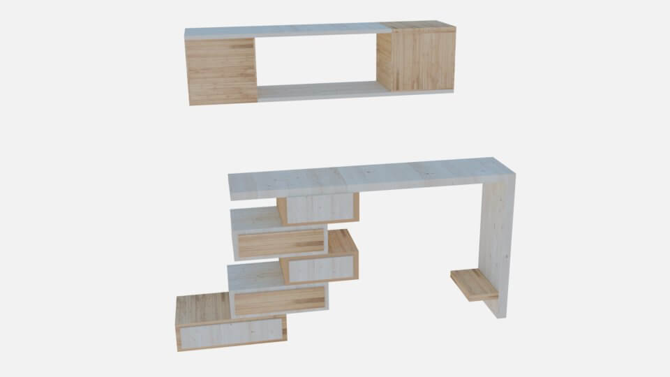 Study Table Set One - 3D Model by ZCNarchitecture