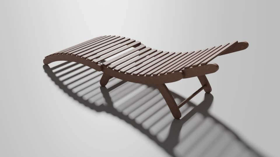 Wooden Sunbed - 3D Model by Zdenda
