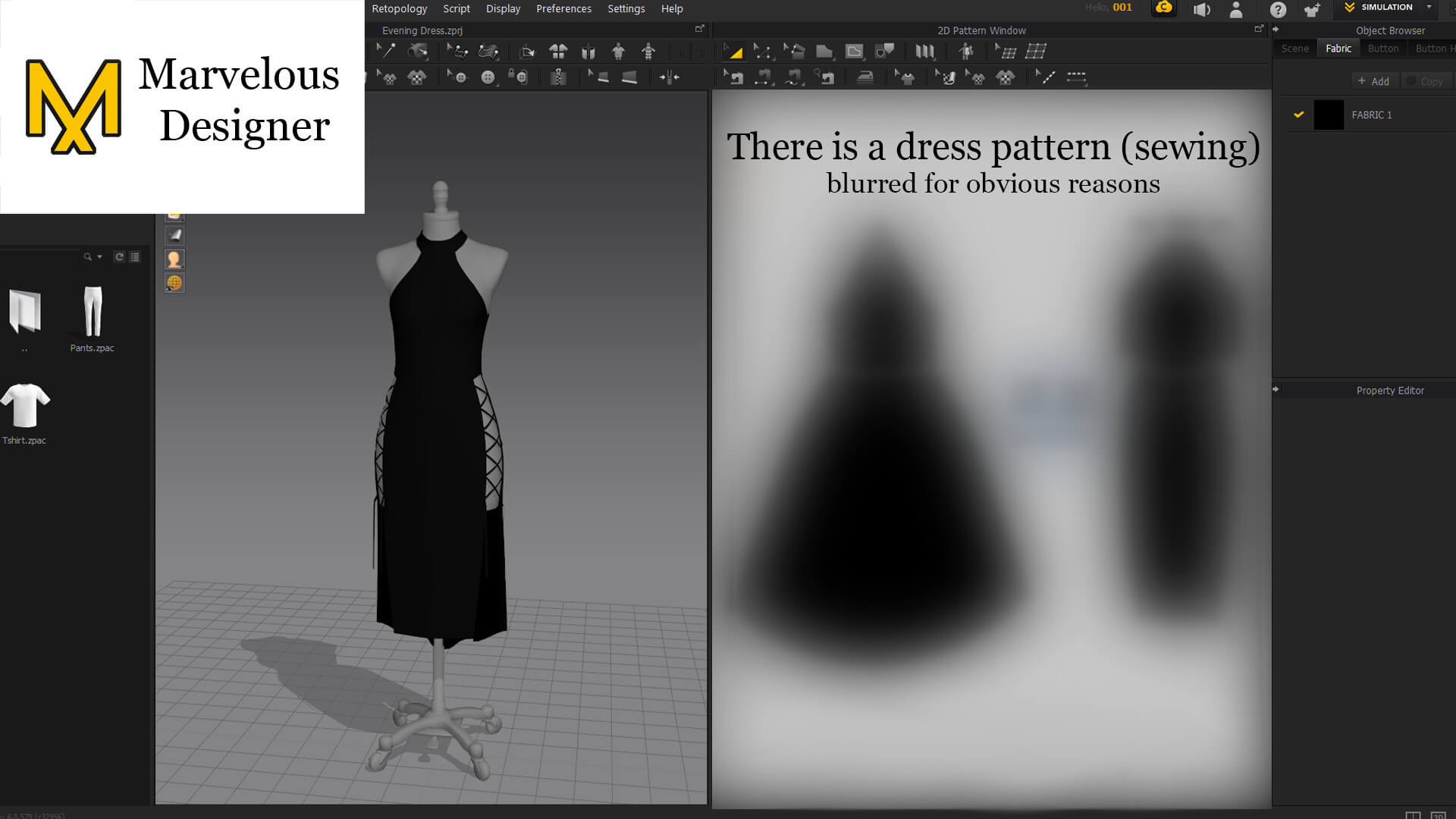 Evening Dress on Dress Form - 3D Model by Zelad