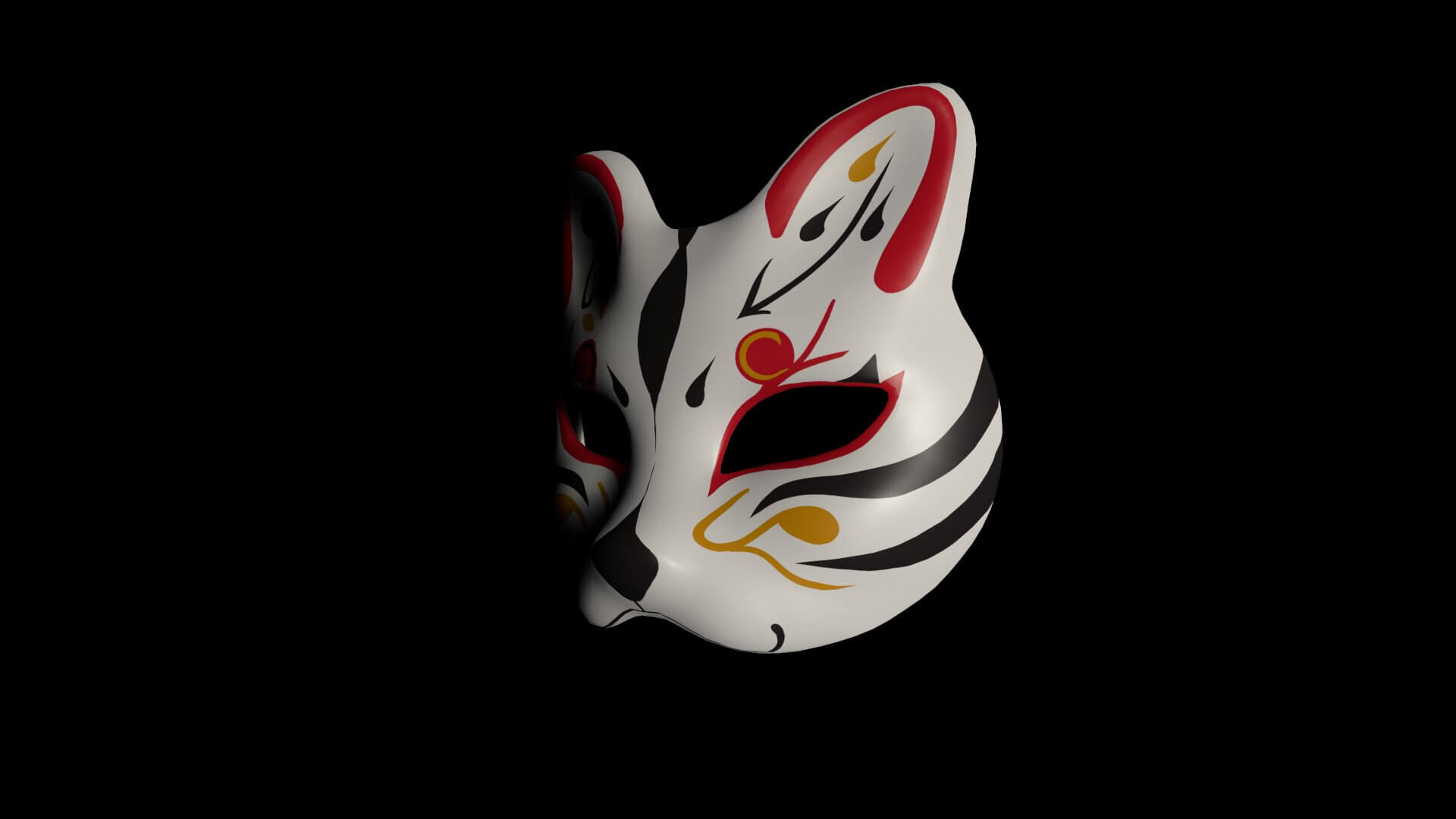 Kitsune Fox Mask - 3D Model by Zelad