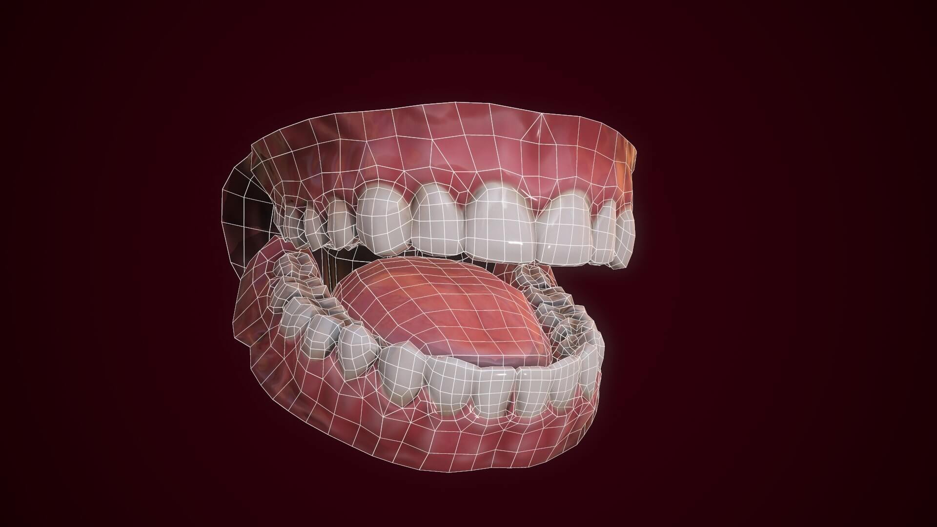 Mouth with Teeth For Game Character - 3D Model by Zelad