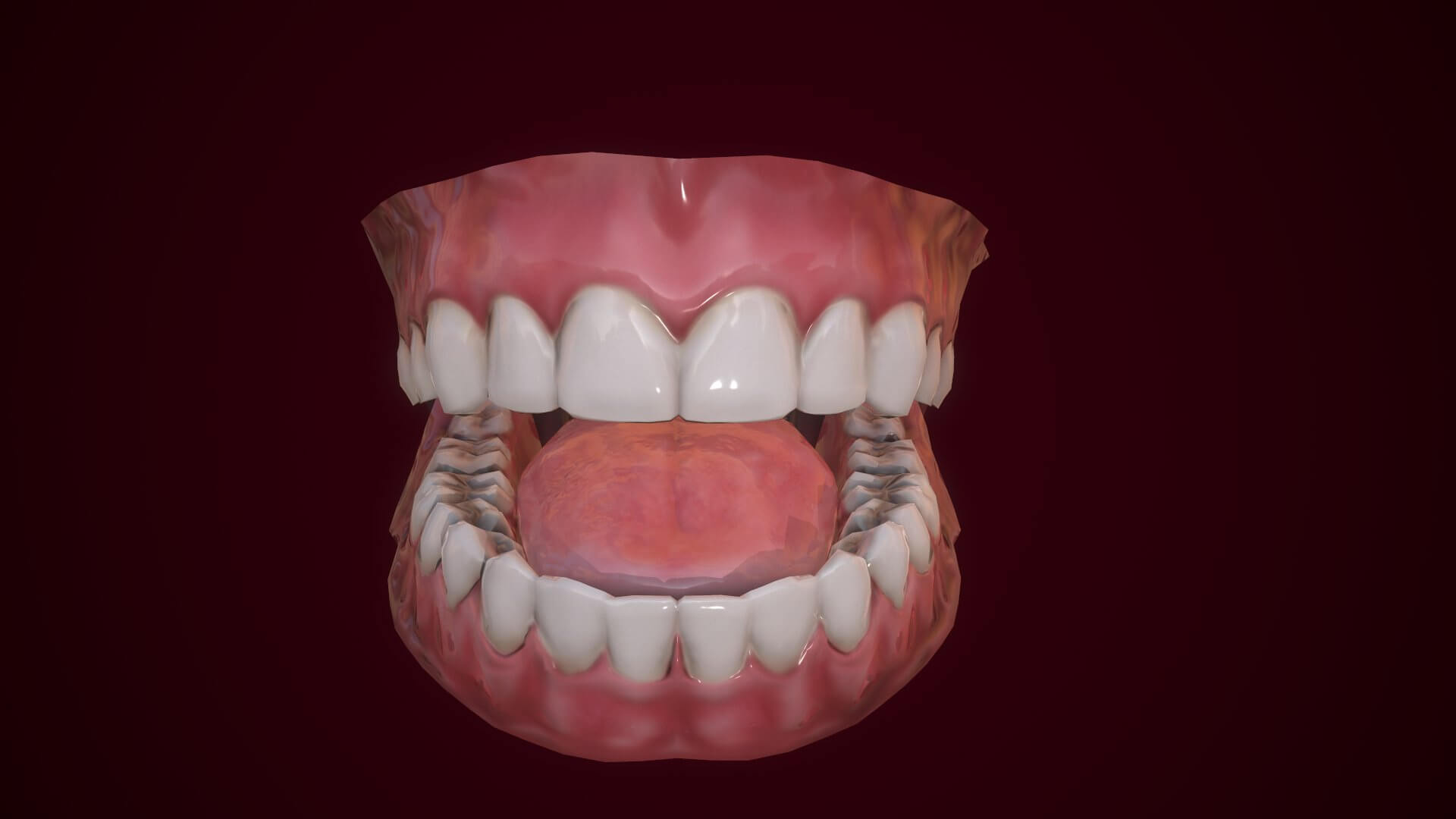 Mouth with Teeth For Game Character - 3D Model by Zelad