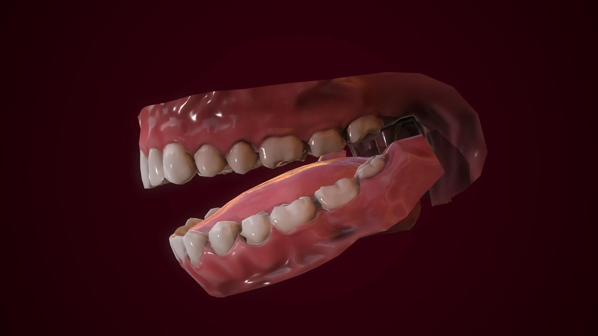 Mouth with Teeth For Game Character - 3D Model by Zelad