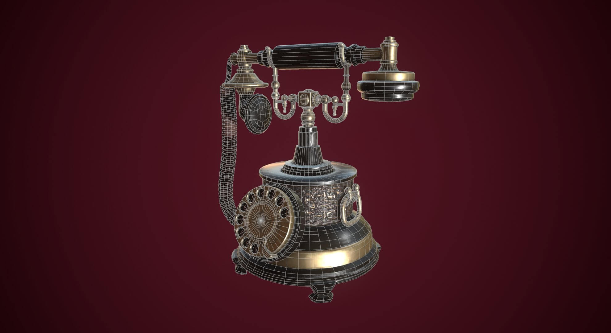 Phone Vintage Telephone - 3D Model by Zelad