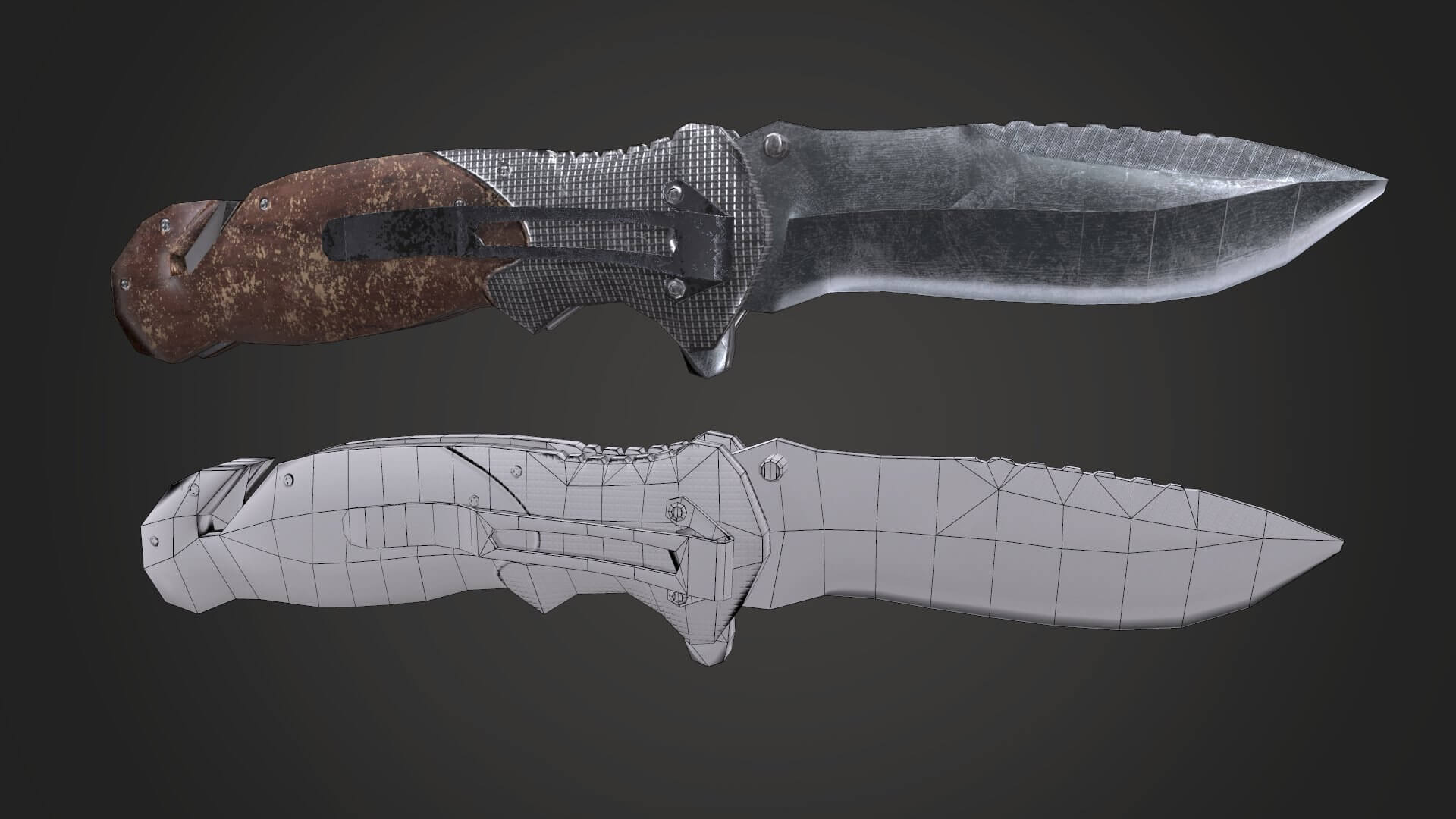 Military Hunting Pocket Knife - 3D Model by Zelad