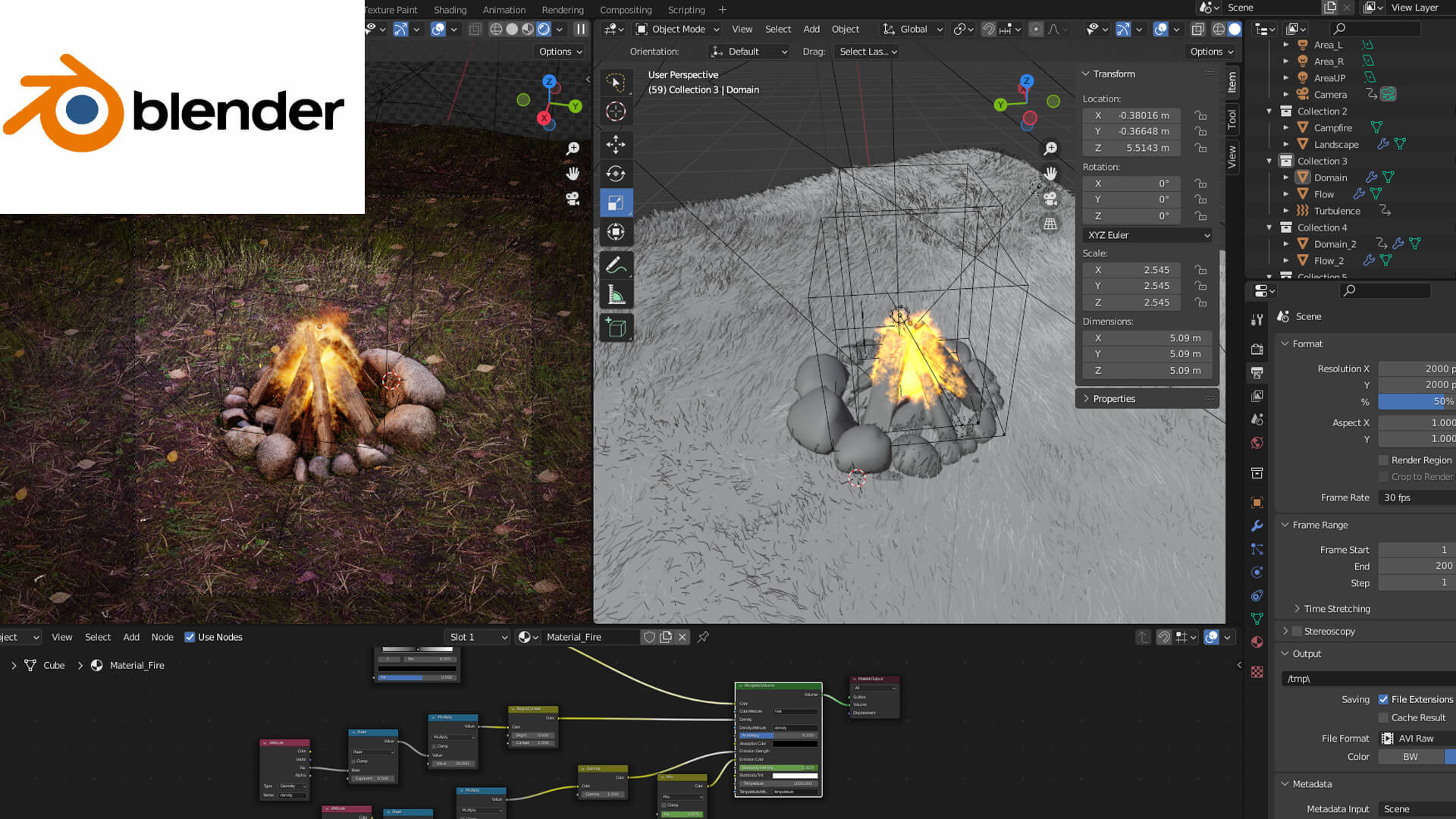 Realistic Campfire - 3D Model by Zelad