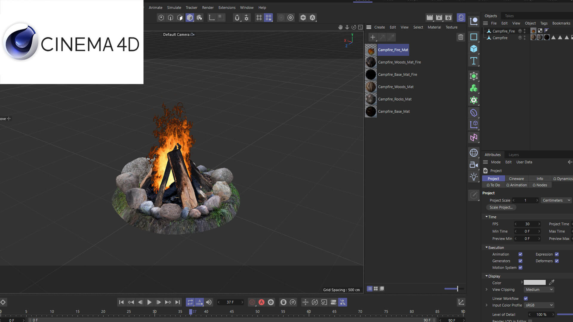 Realistic Campfire - 3D Model by Zelad