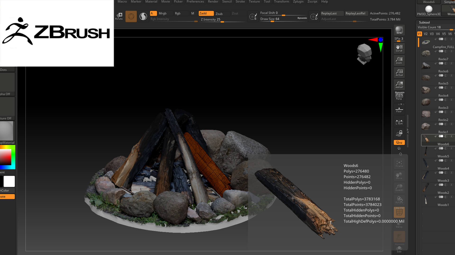 Realistic Campfire - 3D Model by Zelad