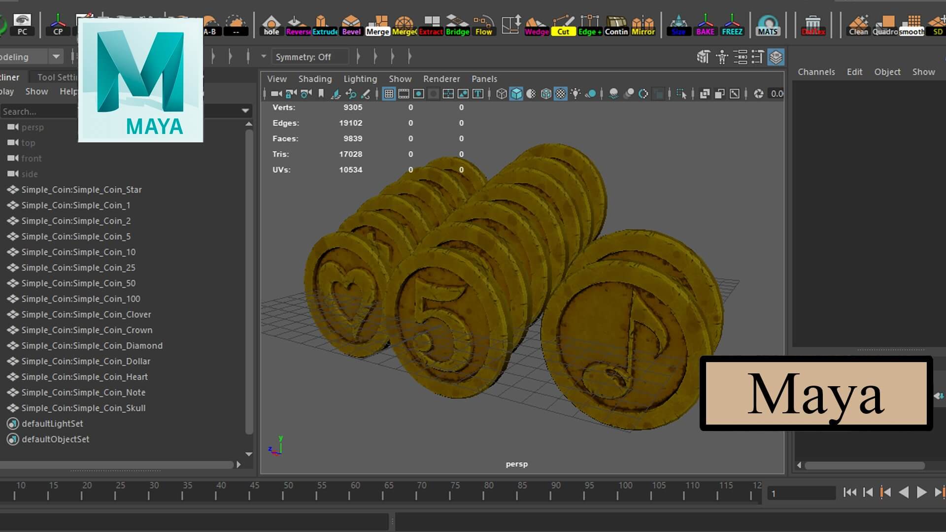 Simple Coins Pack - 3D Model by Zelad