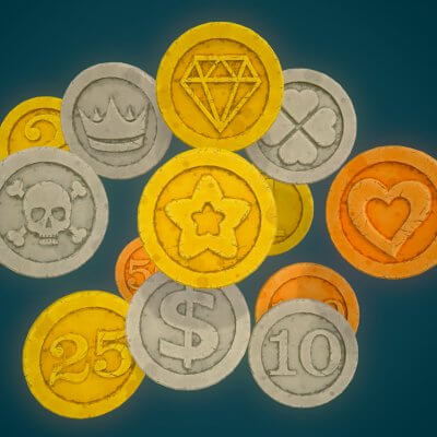 Simple Coins Pack - 3D Model by Zelad