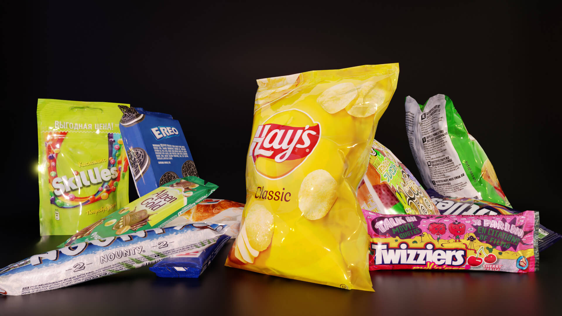 Snacks Bars Packages - 3D Model by Zelad