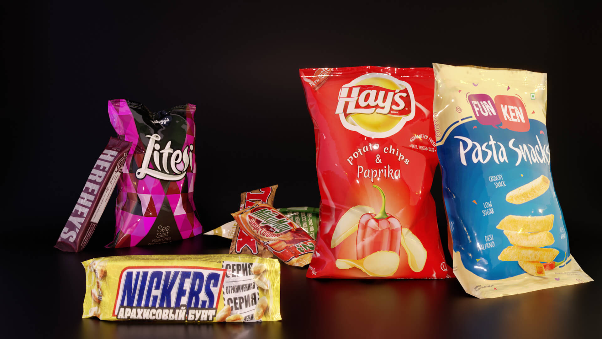 Snacks Bars Packages - 3D Model by Zelad