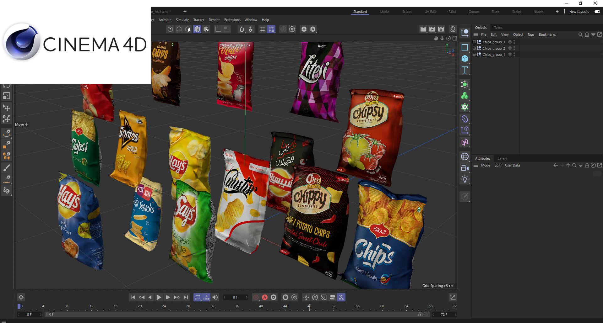 Snacks Bars Packages - 3D Model by Zelad