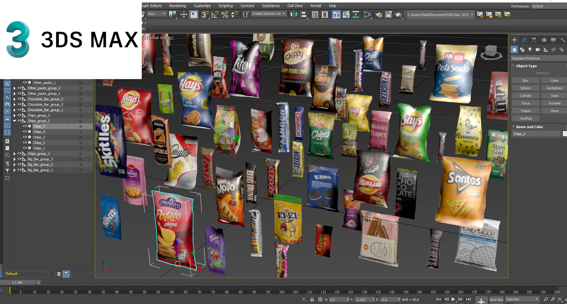 Snacks Bars Packages - 3D Model by Zelad