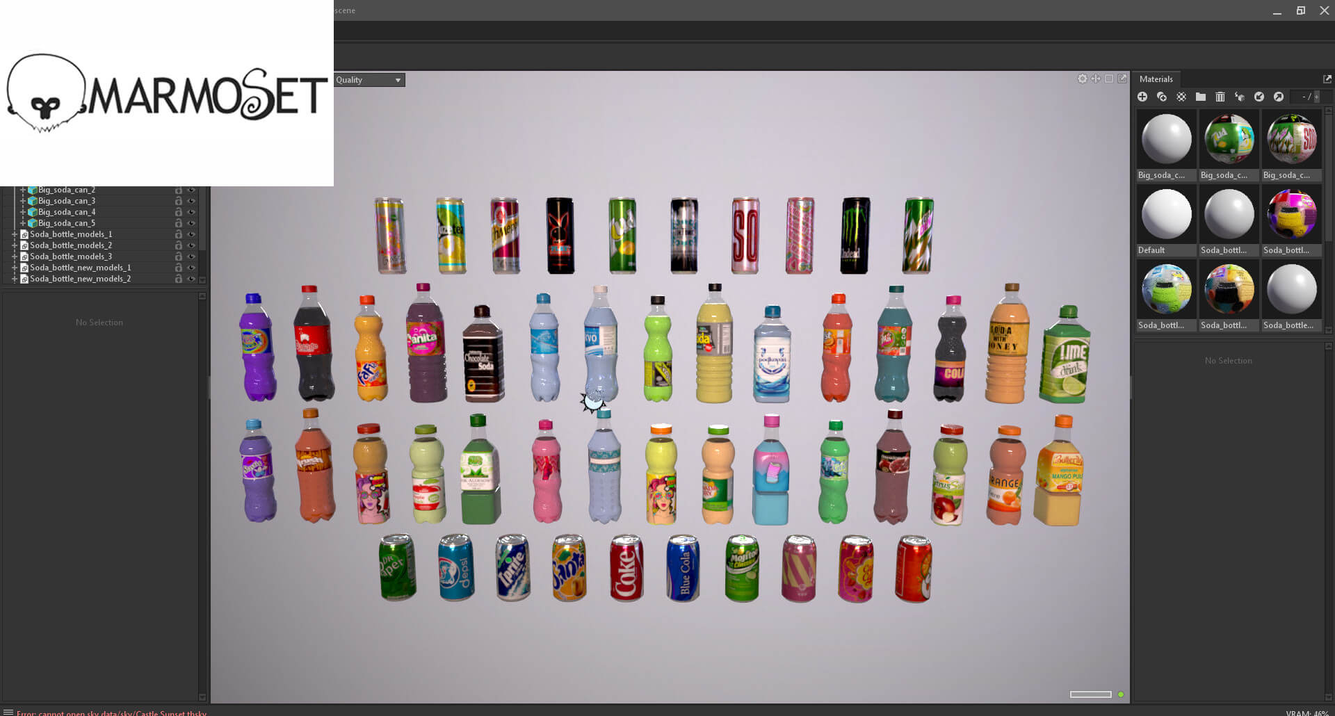 Soda Bottles and Drink Cans - 3D Model by Zelad