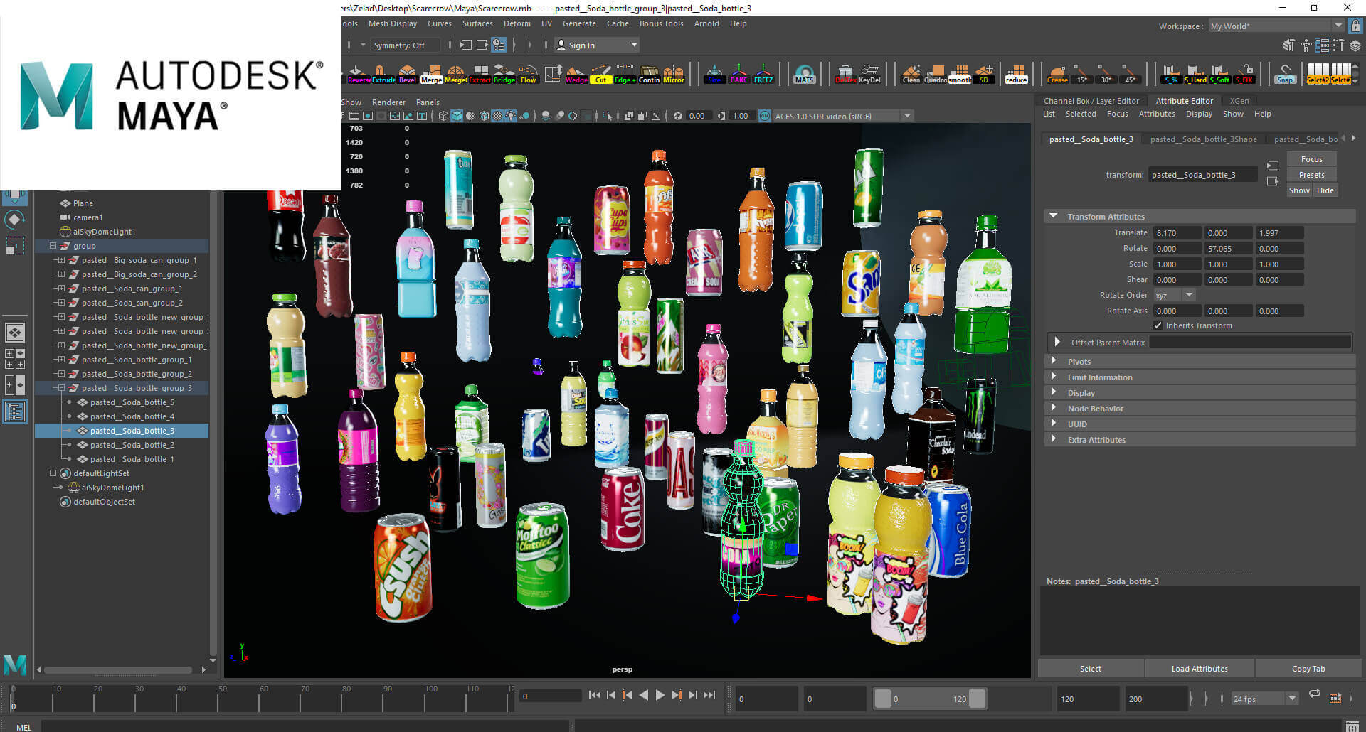 Soda Bottles and Drink Cans - 3D Model by Zelad