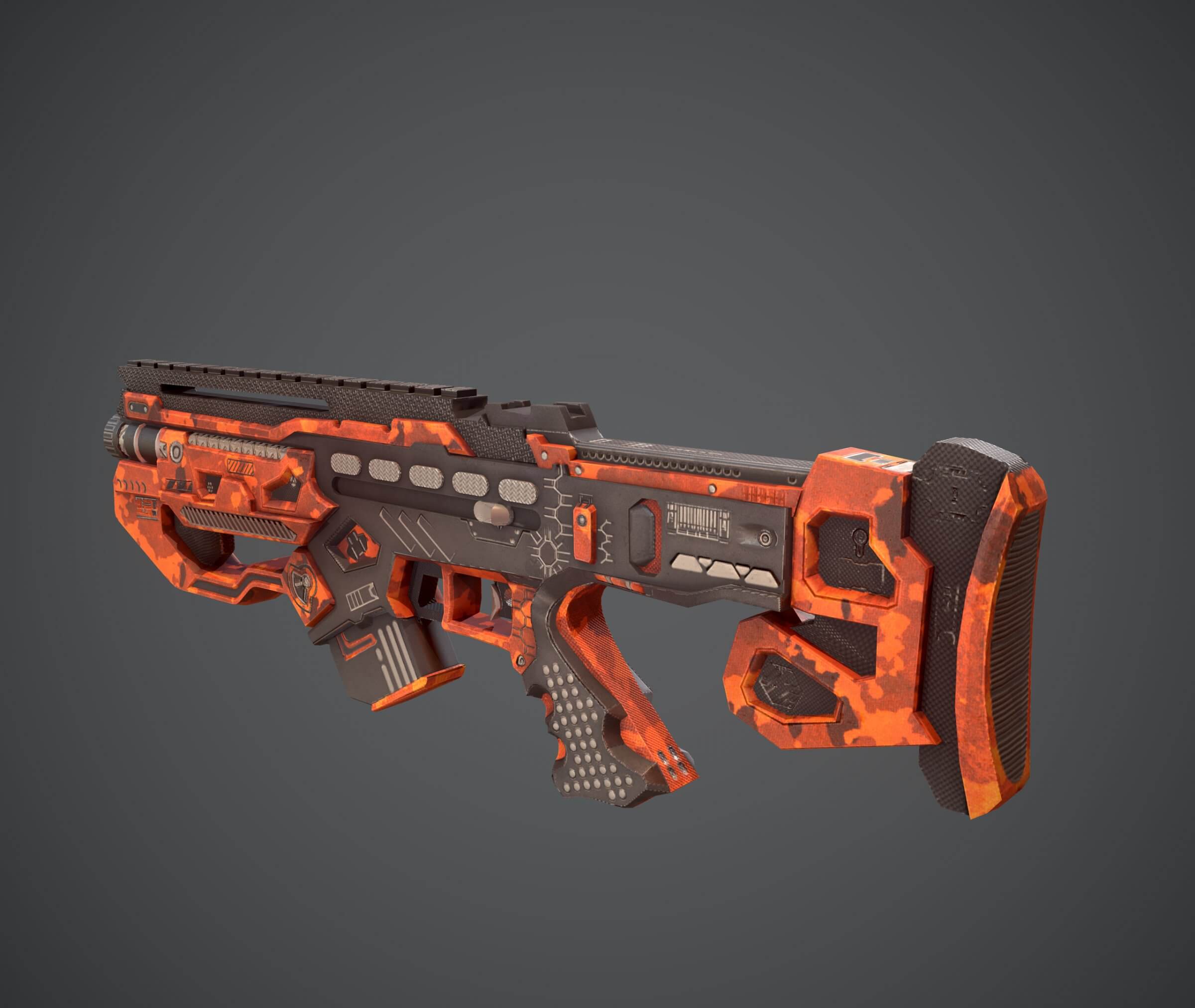 Space Gun Sci Fi Concept Weapon - 3D Model by Zelad