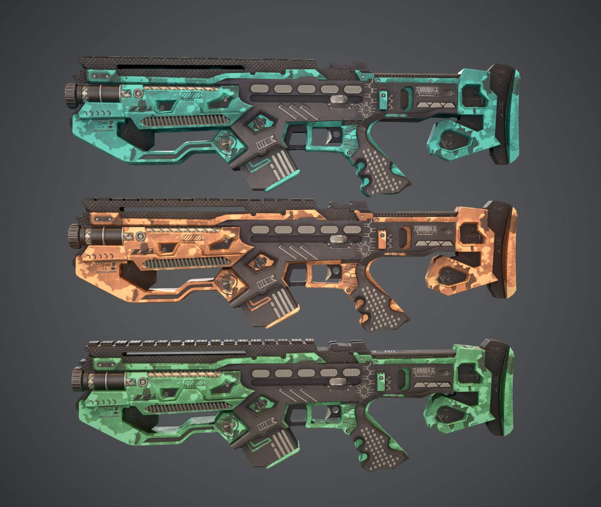 Space Gun Sci Fi Concept Weapon - 3D Model by Zelad