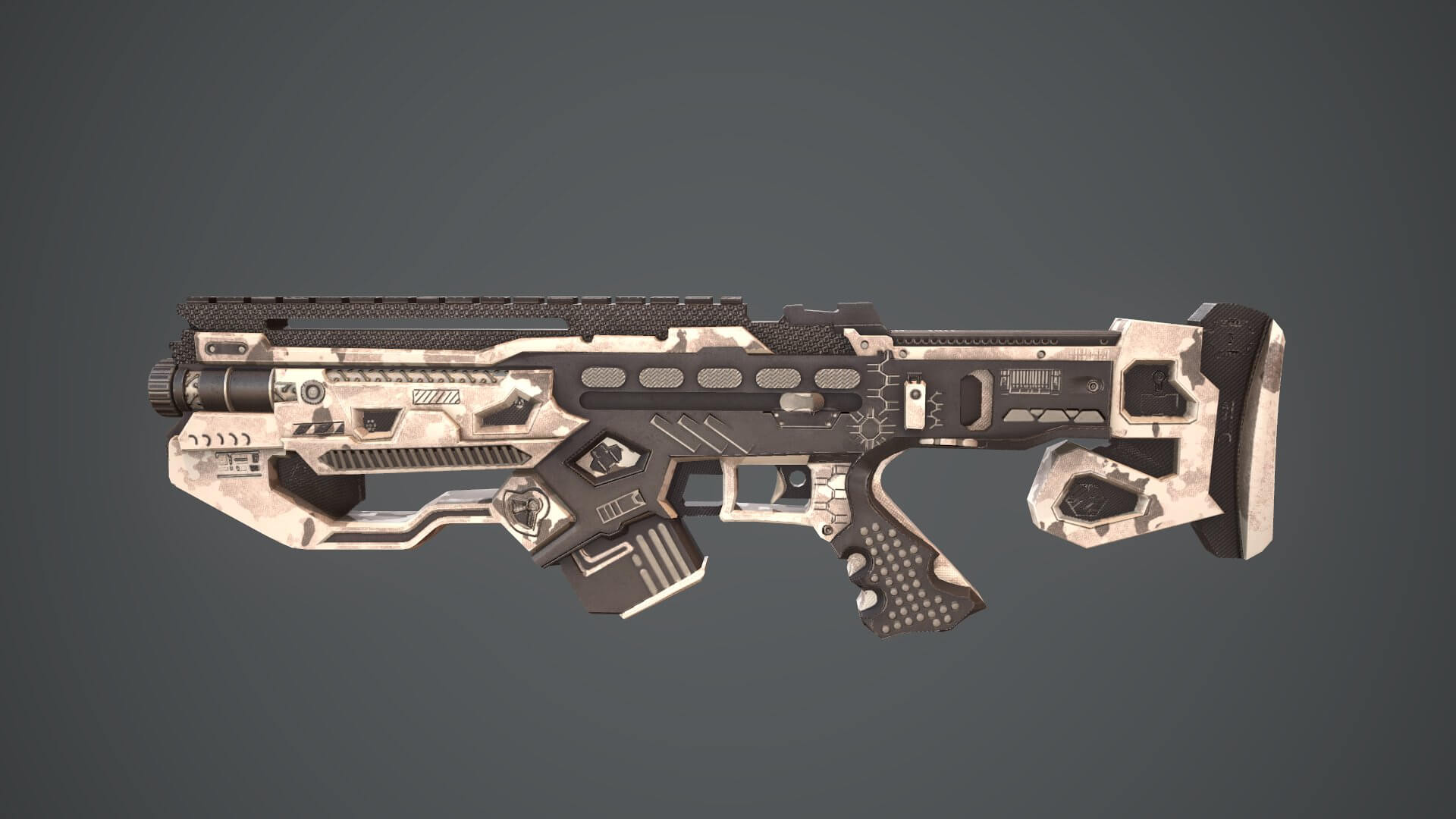 Space Gun Sci Fi Concept Weapon - 3D Model by Zelad