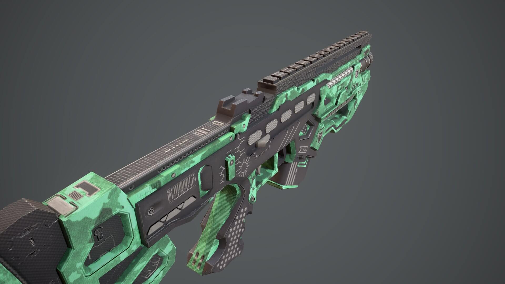 Space Gun Sci Fi Concept Weapon - 3D Model by Zelad