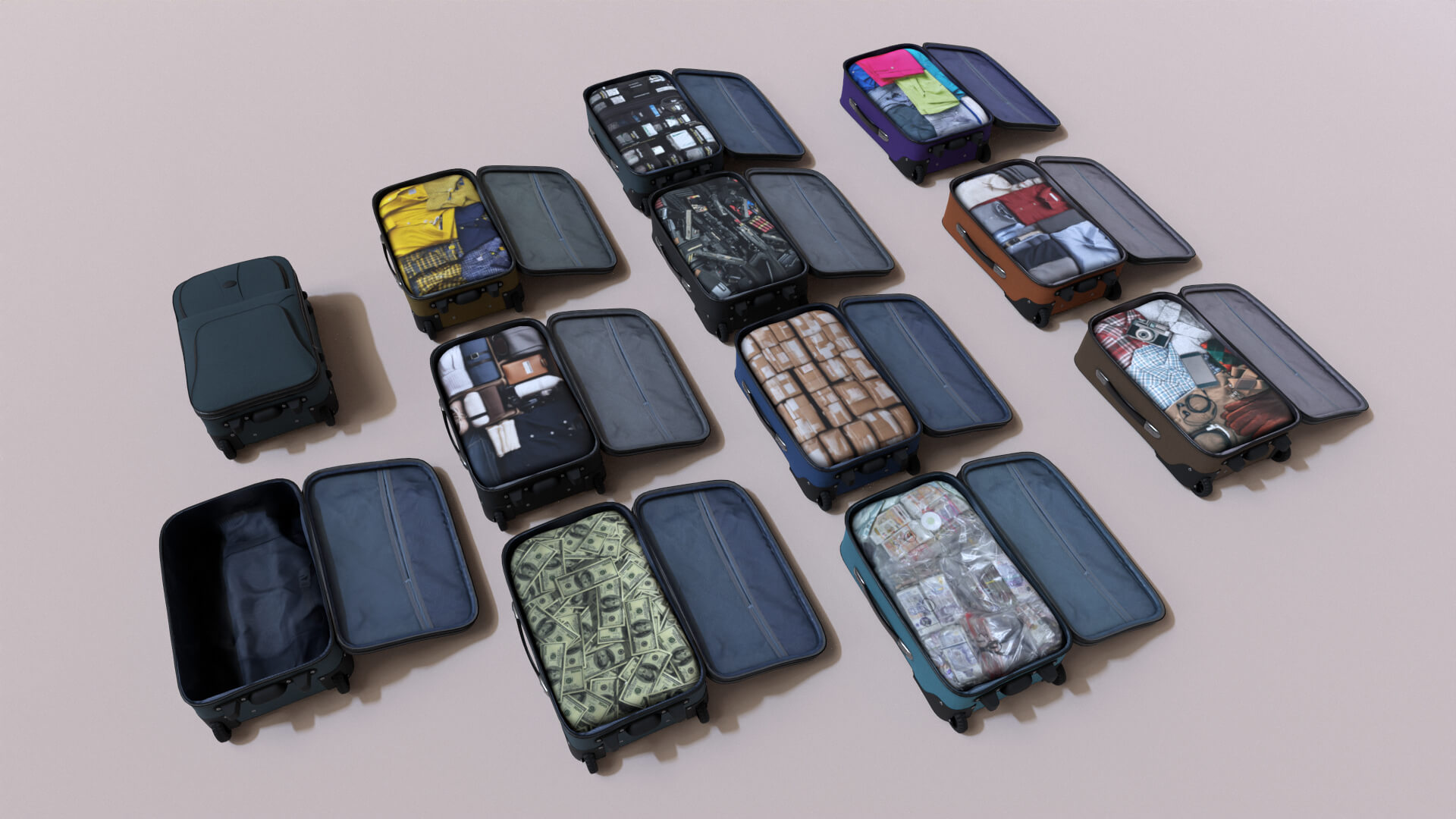 Suitcase animated - 3D Model by Zelad