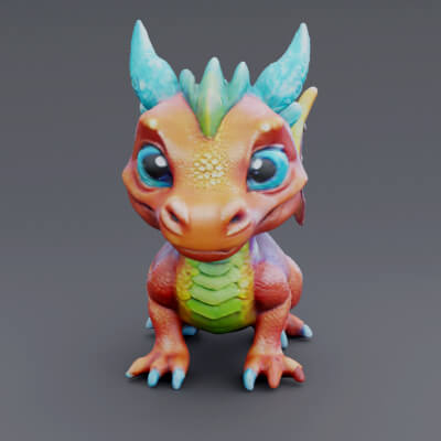 Amber Baby Dragon #1 - 3D Model by zforged